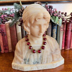 Plunder | Jewelry | Beautiful Red Gold Rivoli Glass Necklace | Poshmark